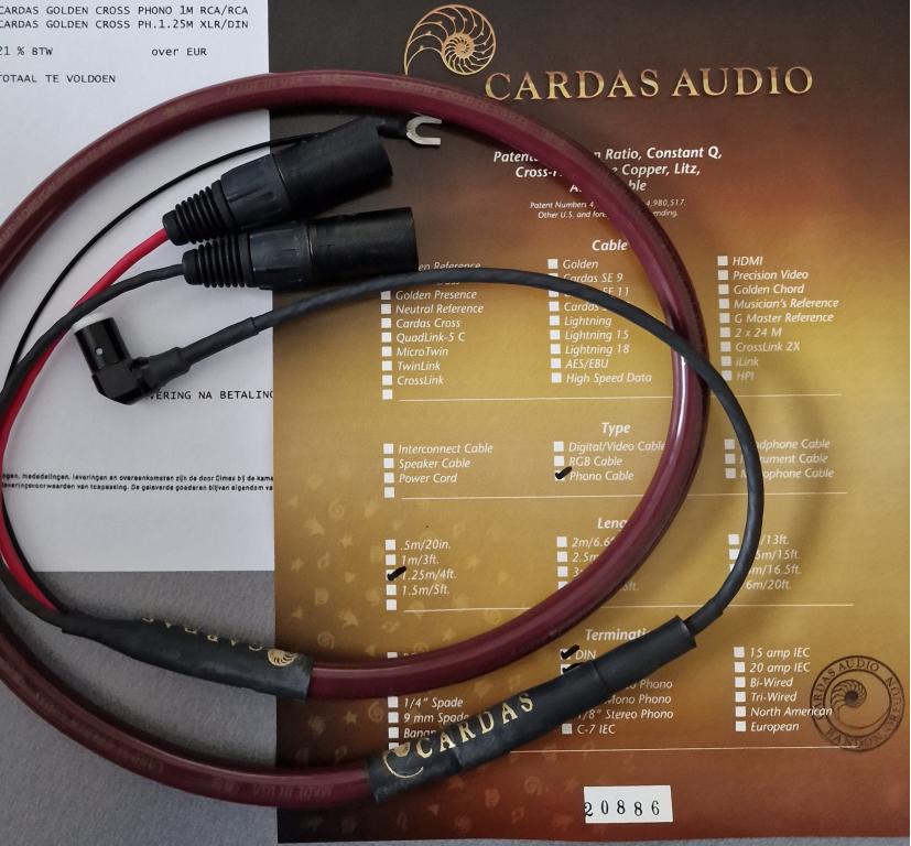 Cardas Audio Cardas Golden Cross Phono Kabel XLR--DIN (SME, Linn, etc ...