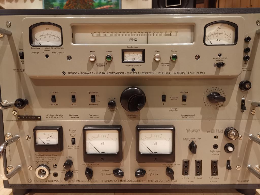 Rohde&Schwarz VHF Ballempfänger Type ES-BN 1508/2 + Stereomessdecoder ...