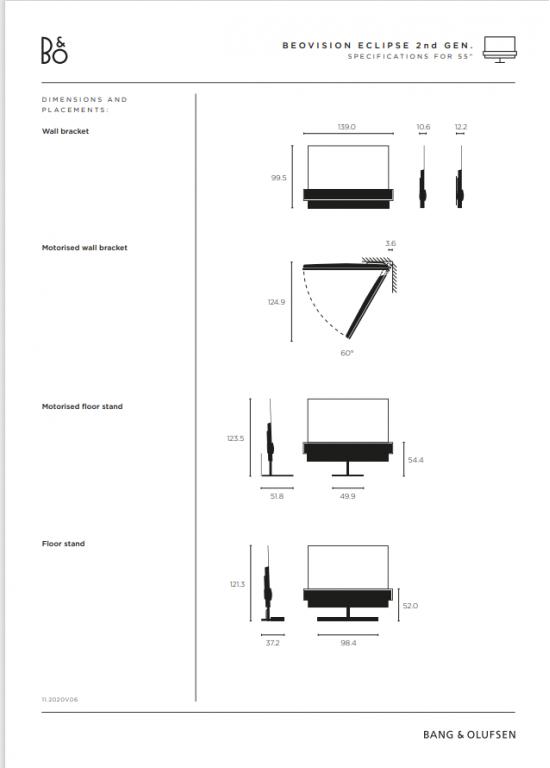 Bang & Olufsen Motorised Floor Stand Beovision Eclipse 2nd Set ...