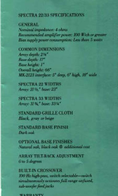 Acoustat Spectra 33 electrostatic full range speakers (6554374106 ...