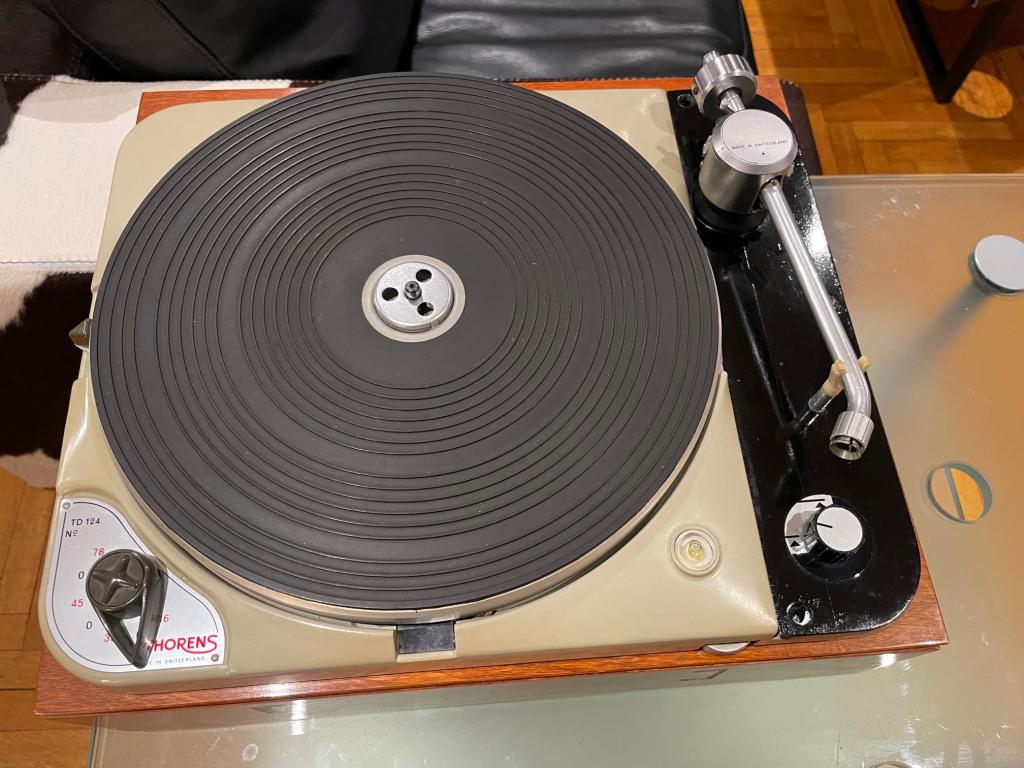 Thorens TD124 turntable early serial 1693 and TP14 tonearm and TP50 ...