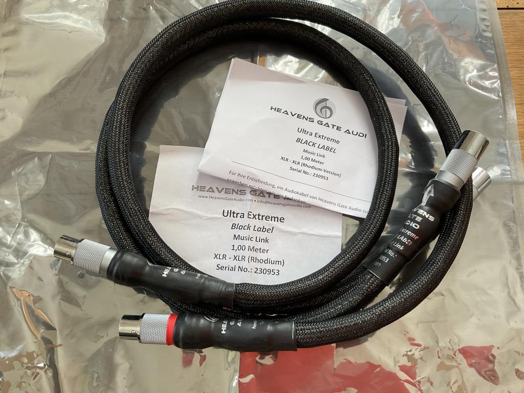 Heavens Gate Audio Ultra Extreme Black Label 1 Meter XLR Rhodium ...