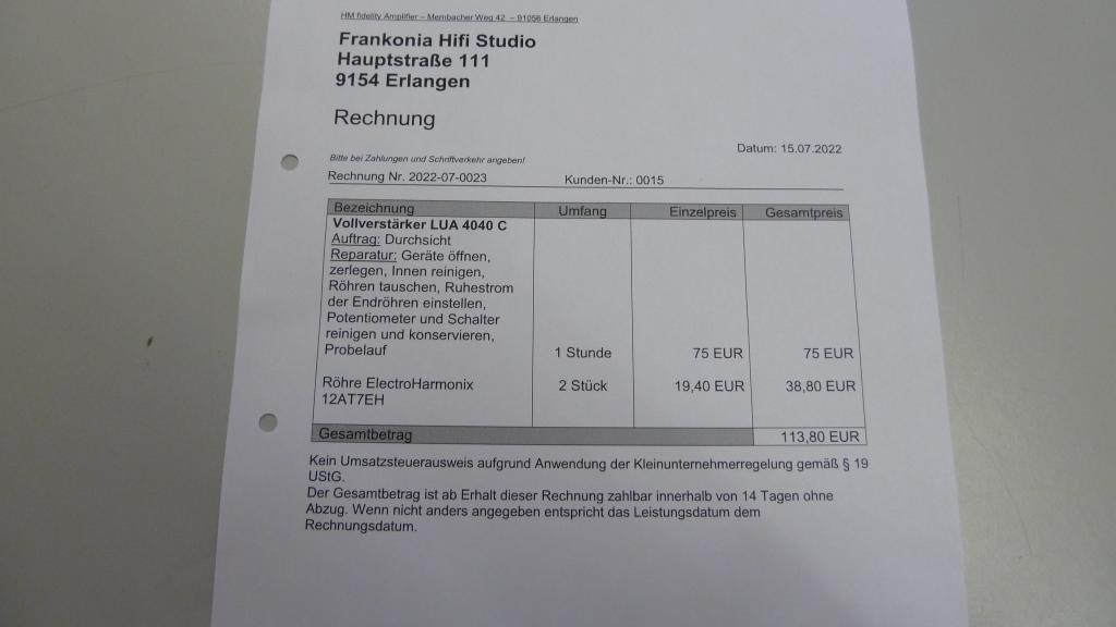 LUA 4040c (7692387184) | Gebrauchtgerät | Röhren-Vollverstärker ...