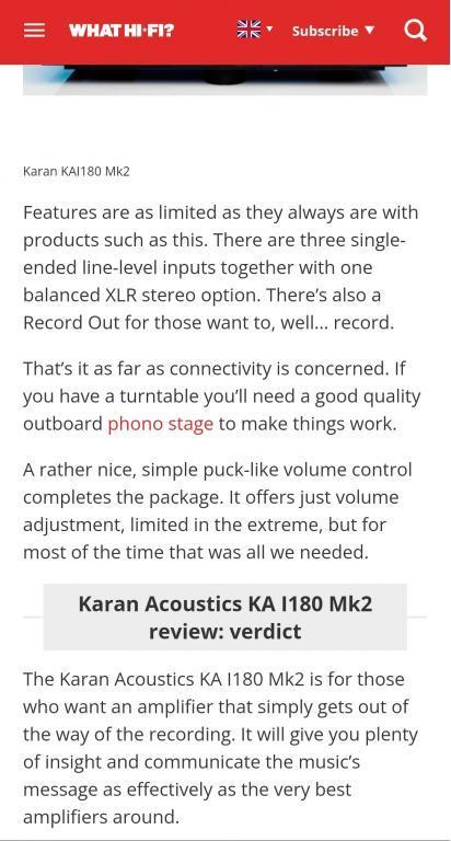 Karan Acoustics KA-I180 MK2 (7935609742) | Gebrauchtgerät | Transistor-Vollverstärker | Angebot ...