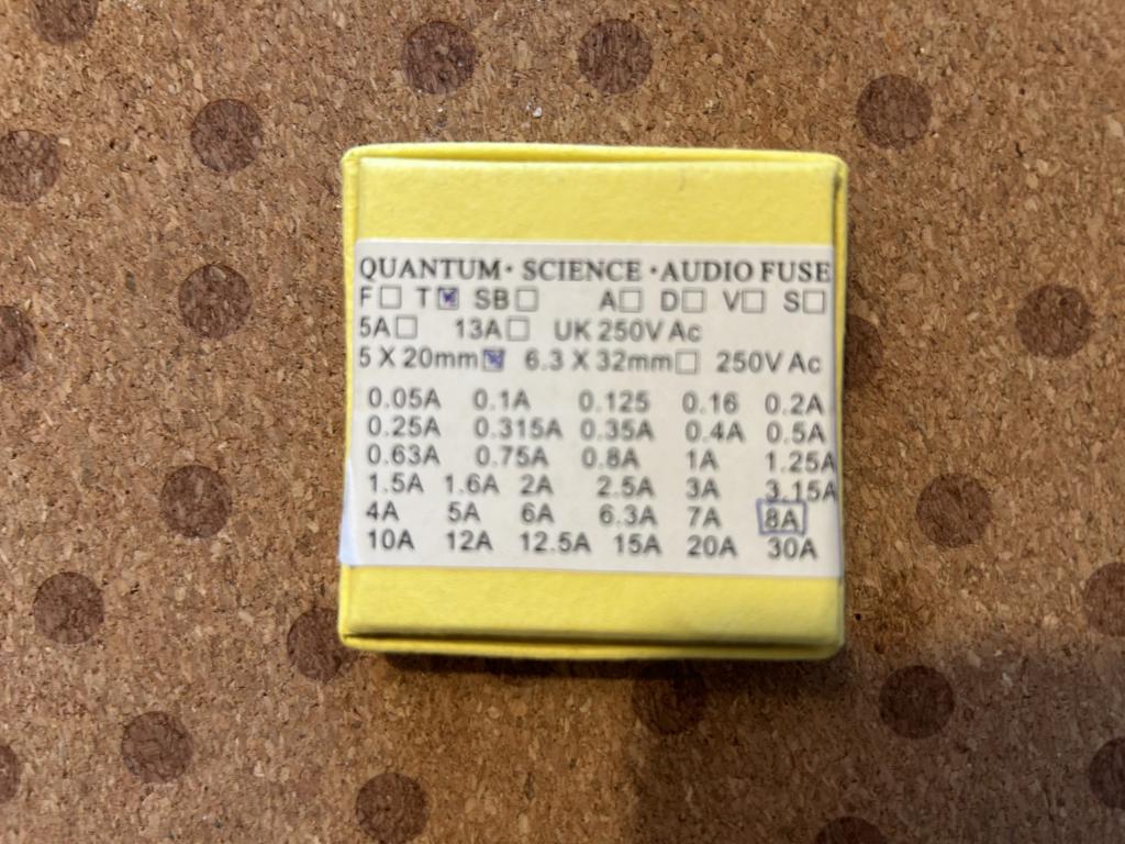 Quantum Science Audio Yellow fuse 8A (8322246463) | Gebrauchtgerät ...